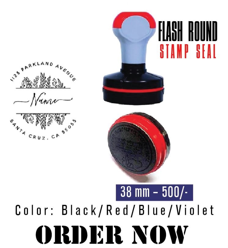 Round seal stamp(28x28mm/1.1×1.1inch), Flash stamp, Self ink round ...